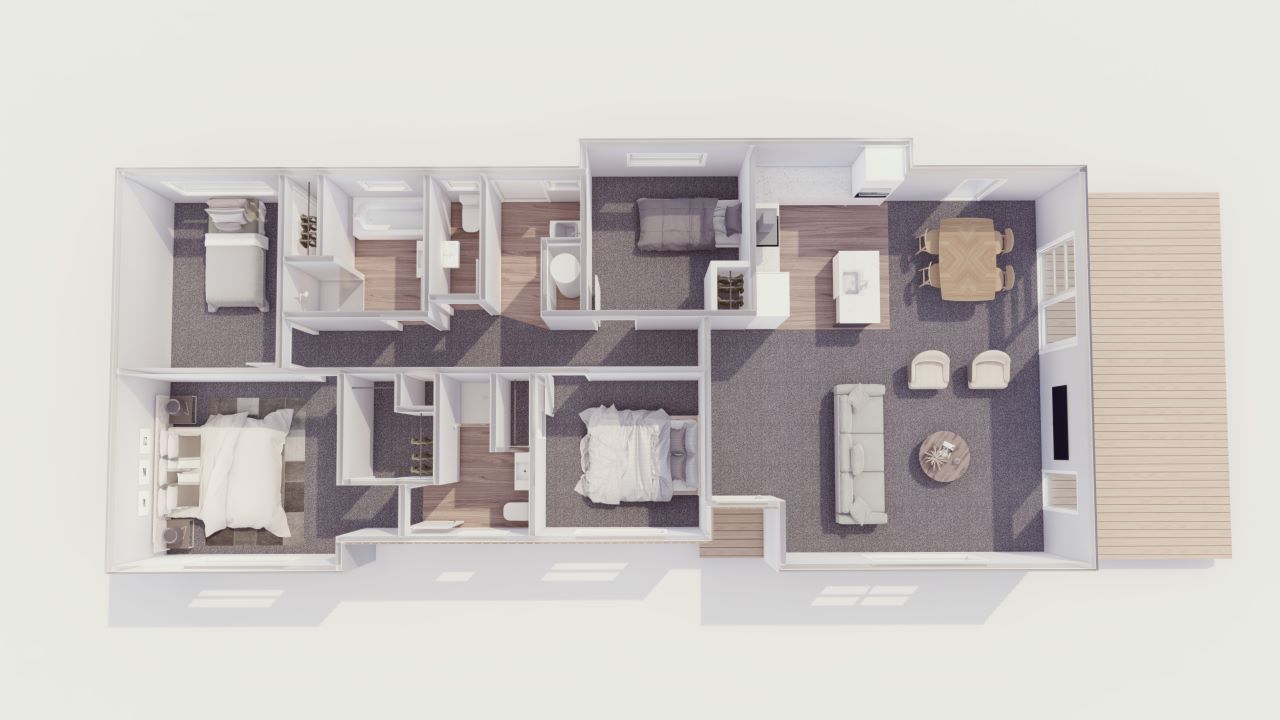 4 Bedroom Transportable Home Plan 120m² | Ezyline Homes NZ