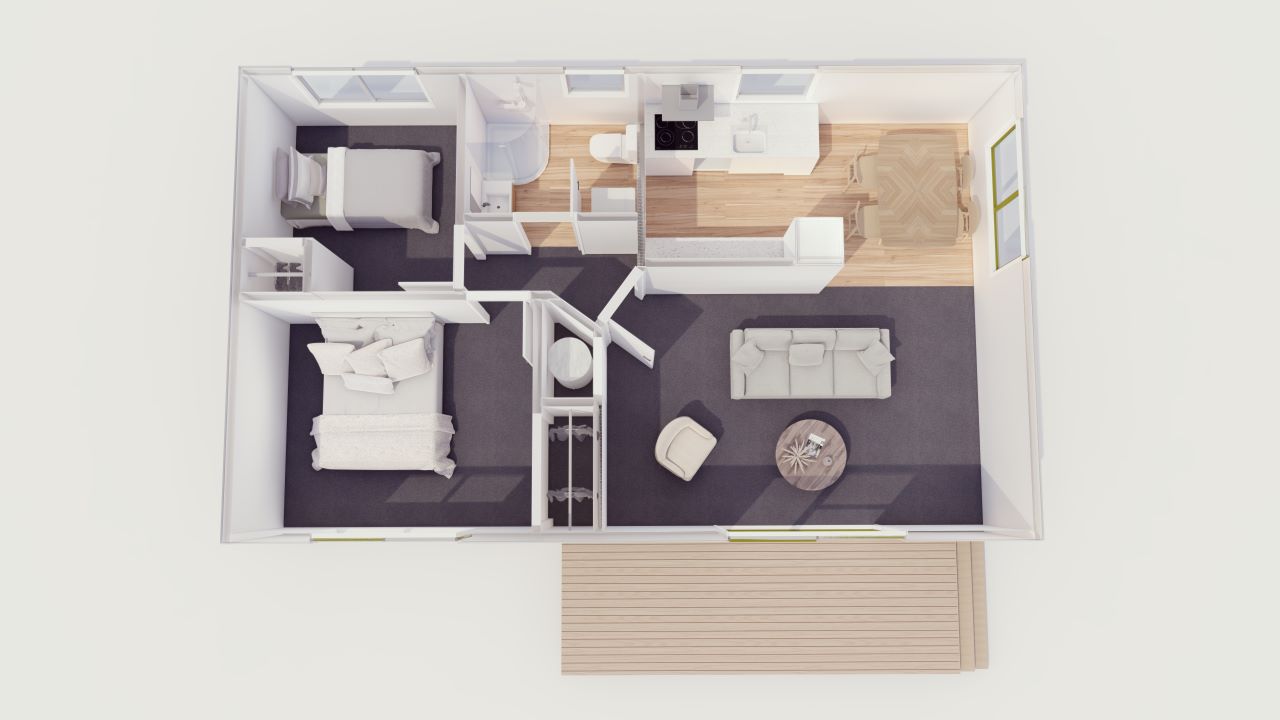 60m2 Galley Kitchen | 2 Bedroom | Ezyline Homes