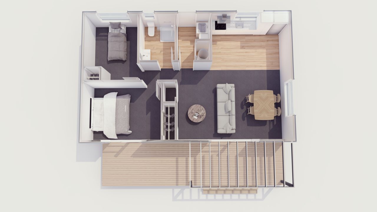 2 Bedroom Transportable Home Plan 70m² | Ezyline Homes NZ